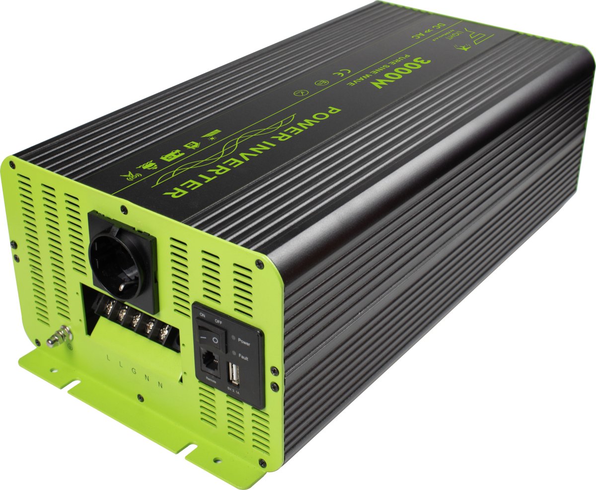 DC-AC Ren sinus inverter. 24V-230V. 3000 W (6000W Peak) - Invertere og ...